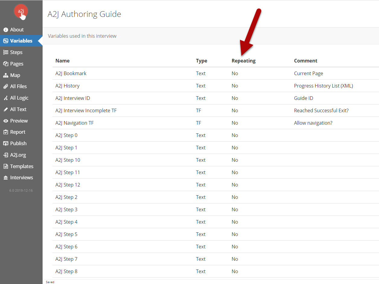 Chapter 5: The Variables Tab | A2J Author